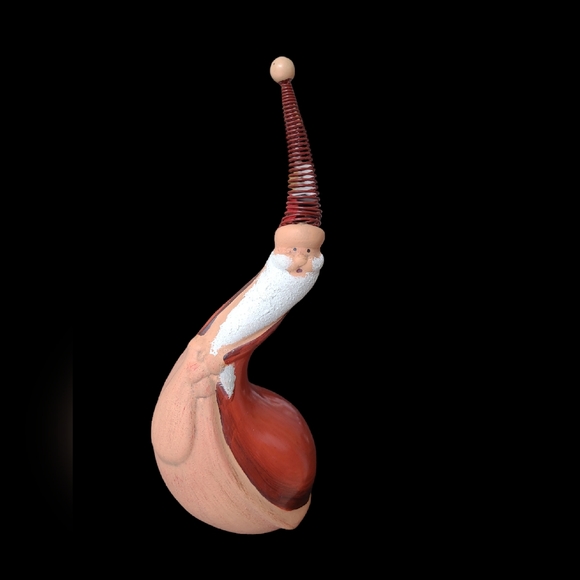 Source Unknown | Holiday | Terracotta Santa Claus Figurine Metal Spring ...